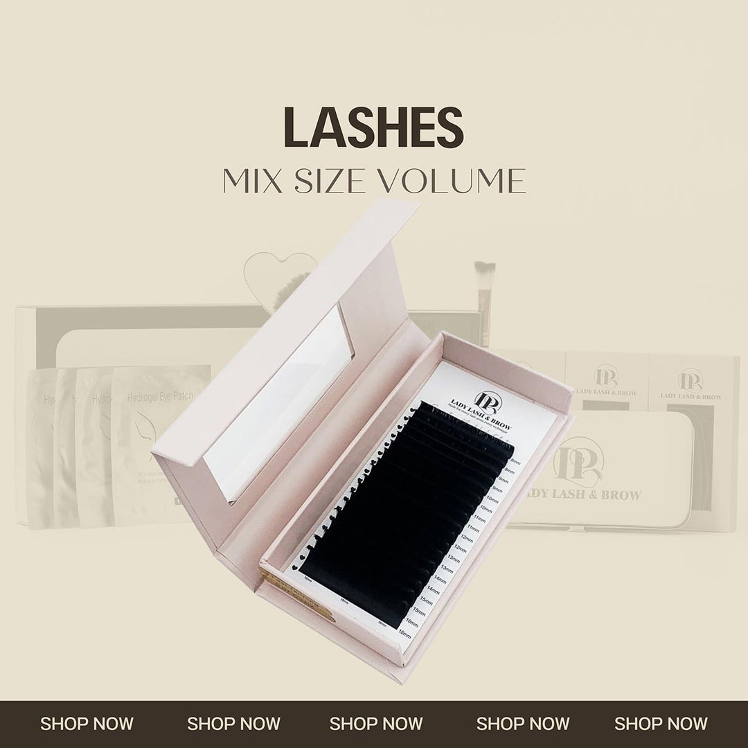 Mix Size Volume Curl CC - D ( Black Matt Lashes ) – Lady Lash And Brow ...