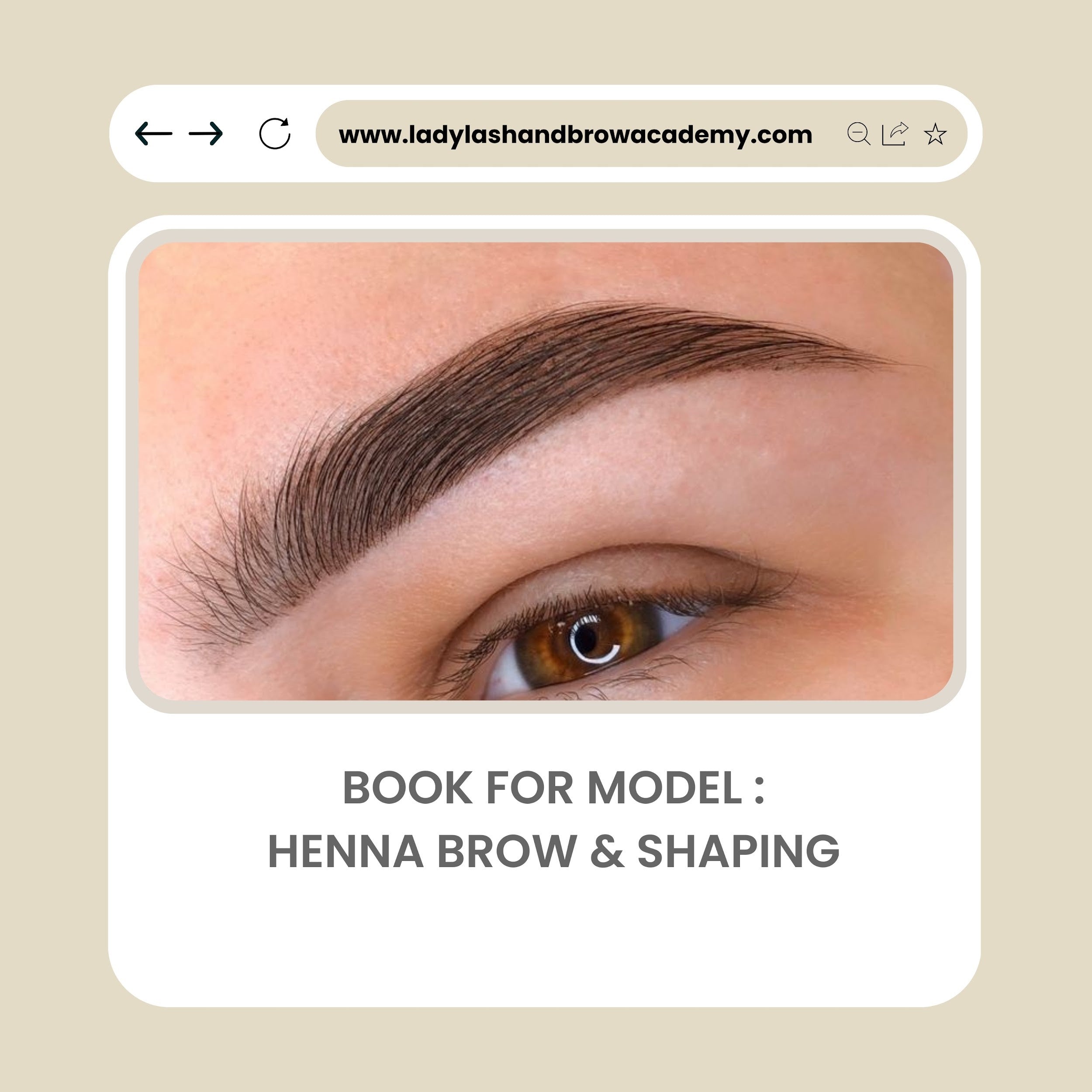 Model For Henna Brow & Shaping – Lady Lash And Brow Academy